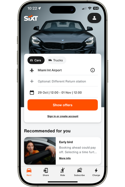 SIXT App | Rent. Share. Ride. Plus.